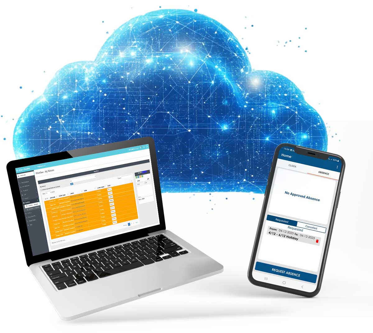 Professional Time Attendance System Web interface Employee workflow